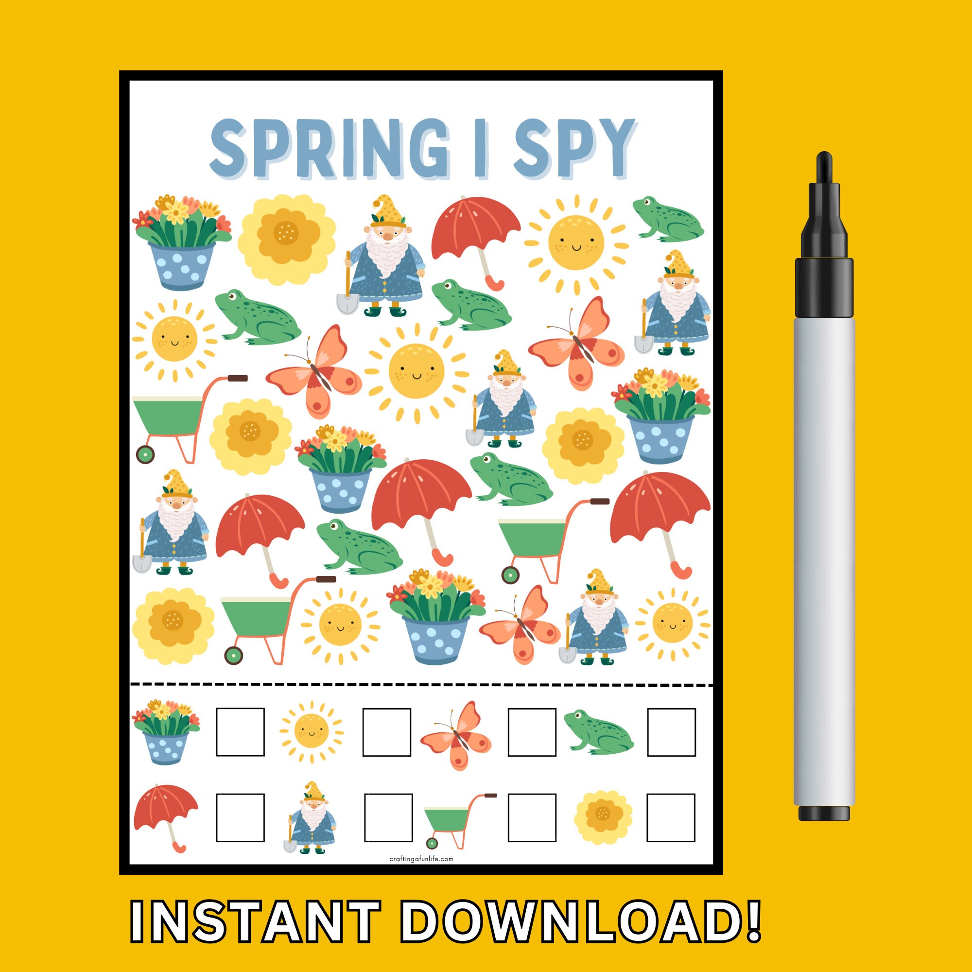 Spring I Spy Game for Kids, Spring Printable, Spring Activity, Look and ...
