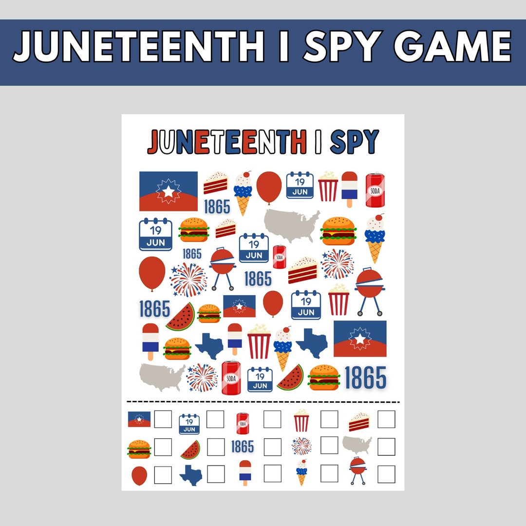 Juneteenth I Spy Game, Seek and Find, Juneteenth Printable Activity for ...