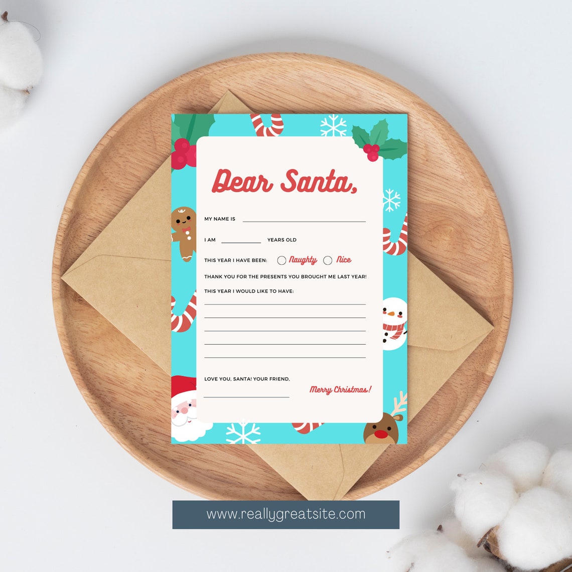 Letter to Santa Printable for Kids, Letter to the North Pole, Dear ...