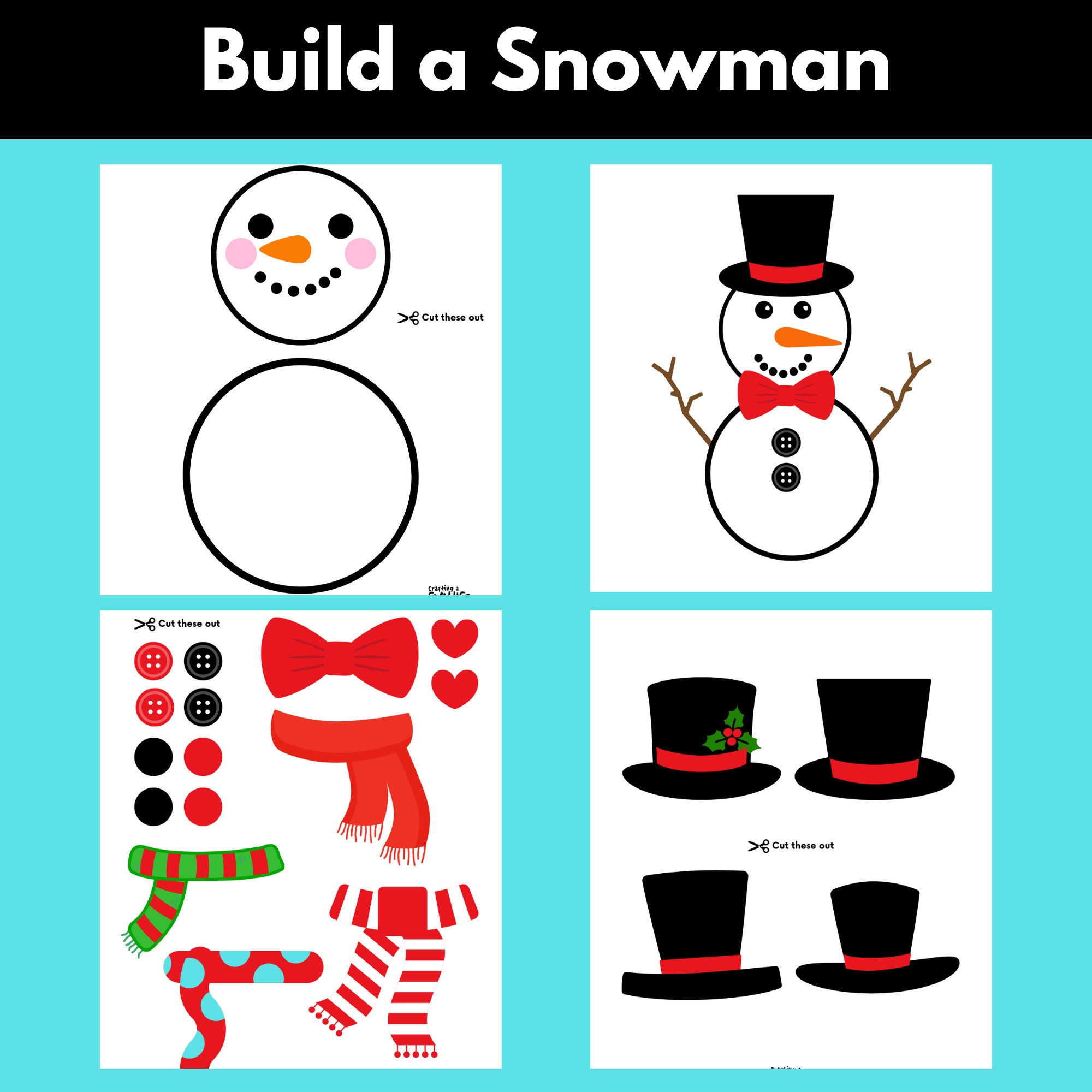 Build a Snowman Activity for Kids, Snowman Worksheet, Winter Activity ...