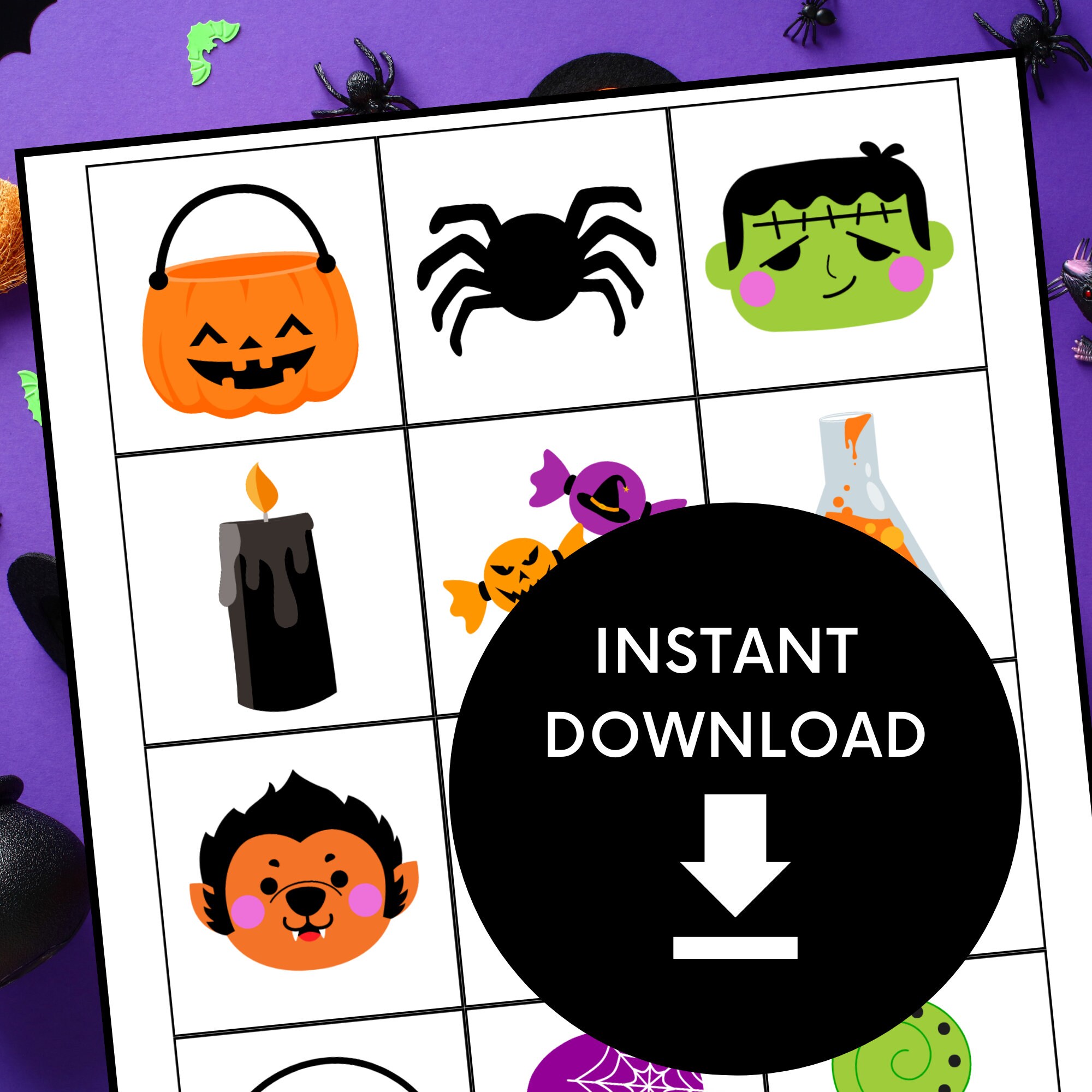 Halloween Memory Match Game for Kids, Kids Halloween Activity Printable ...