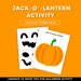 Halloween Jack-o'-lantern Activity, Pumpkin Printable, Printable ...