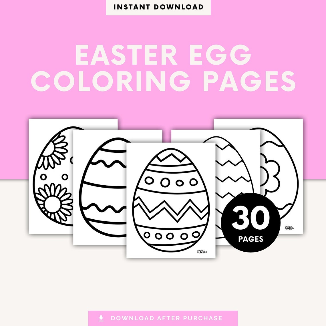 Easter Egg Coloring Pages for Kids, Easter Activity for Kids, Easter ...