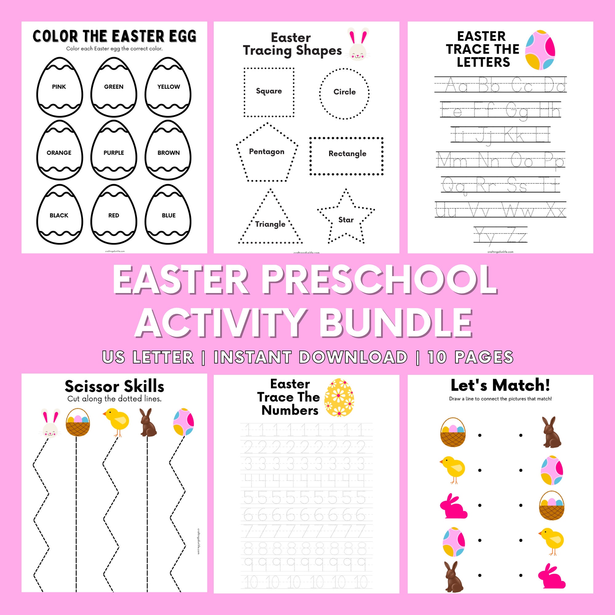 Easter Preschool Activity Bundle, Preschool Worksheets, Preschool ...