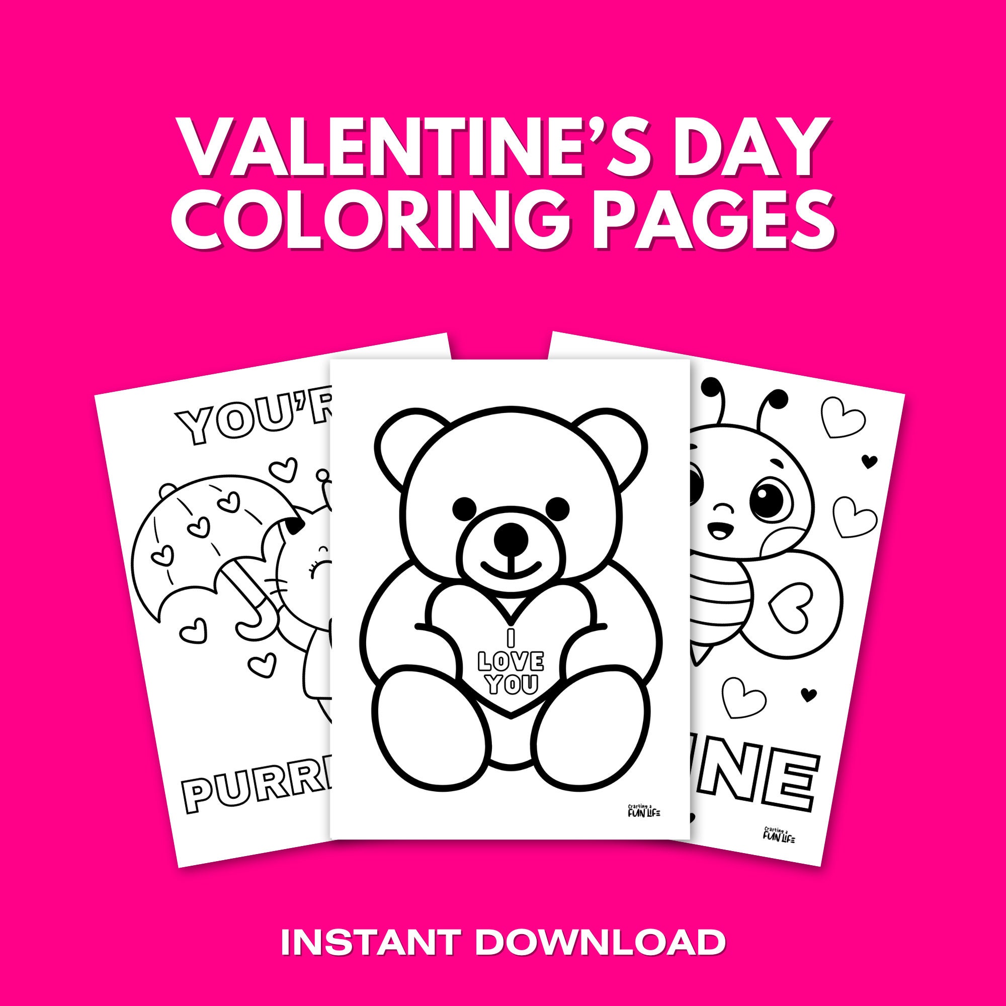 Valentine's Day Activity Bundle for Kids, Printable Worksheets, Word ...