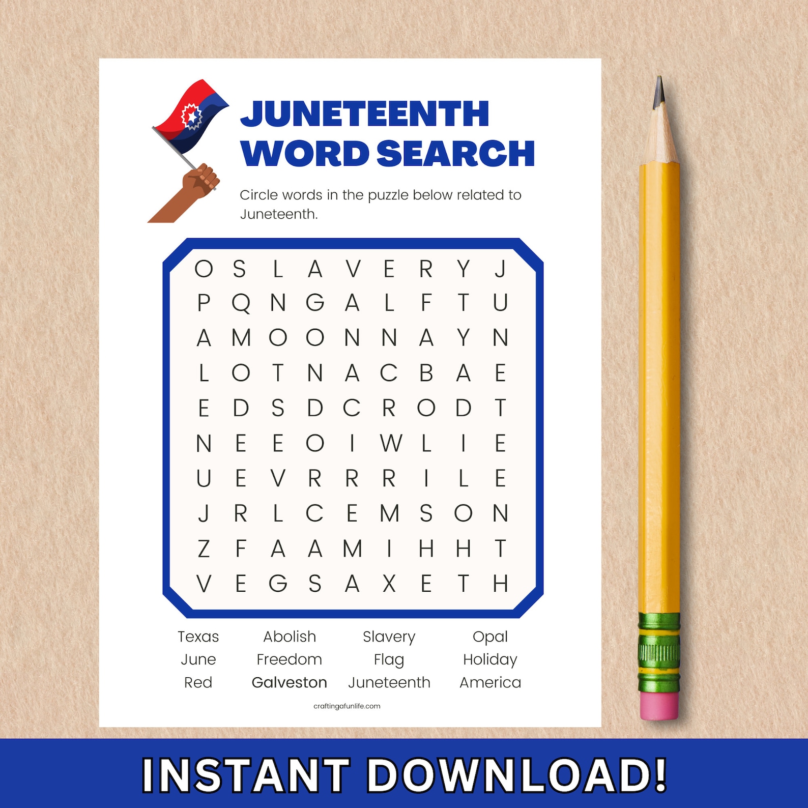 Juneteenth Word Search, Juneteenth Activities, Kids Juneteenth Games ...