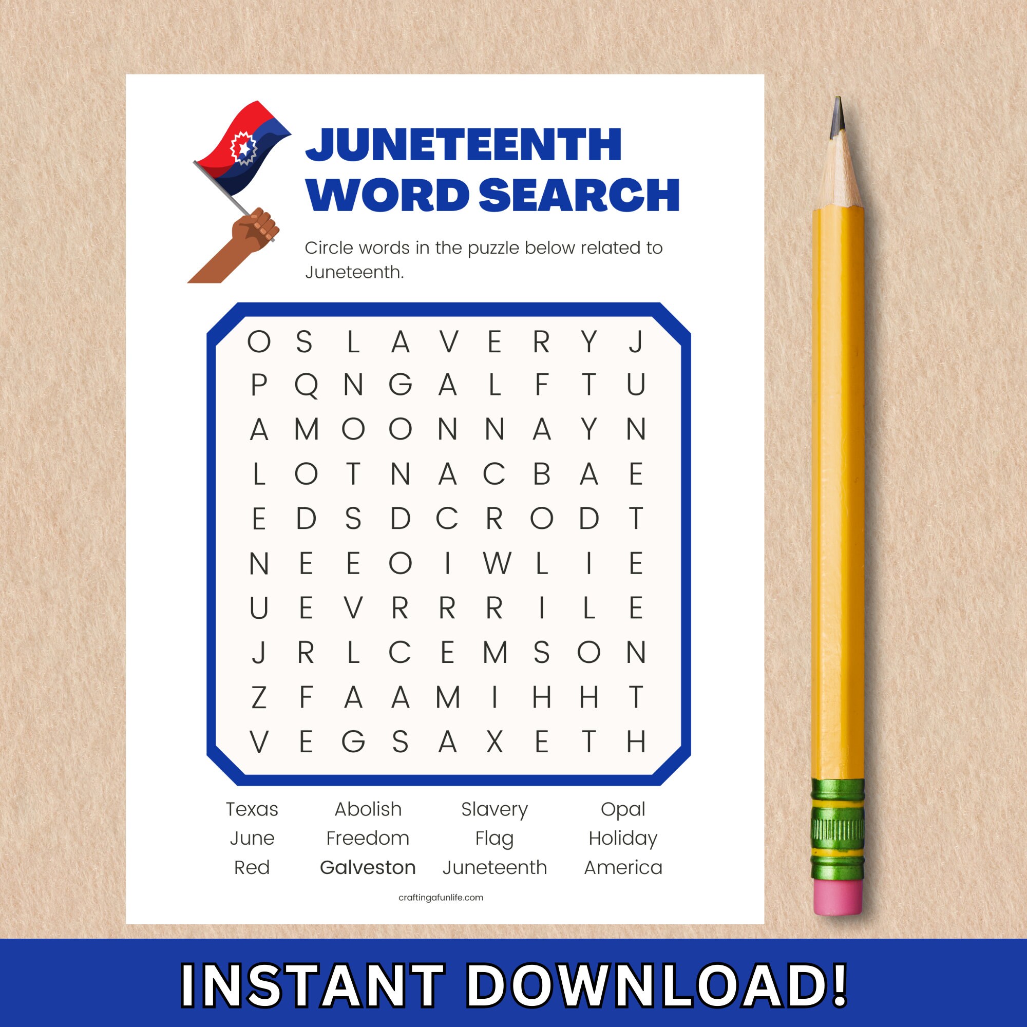 Juneteenth Word Search, Juneteenth Activities, Kids Juneteenth Games ...