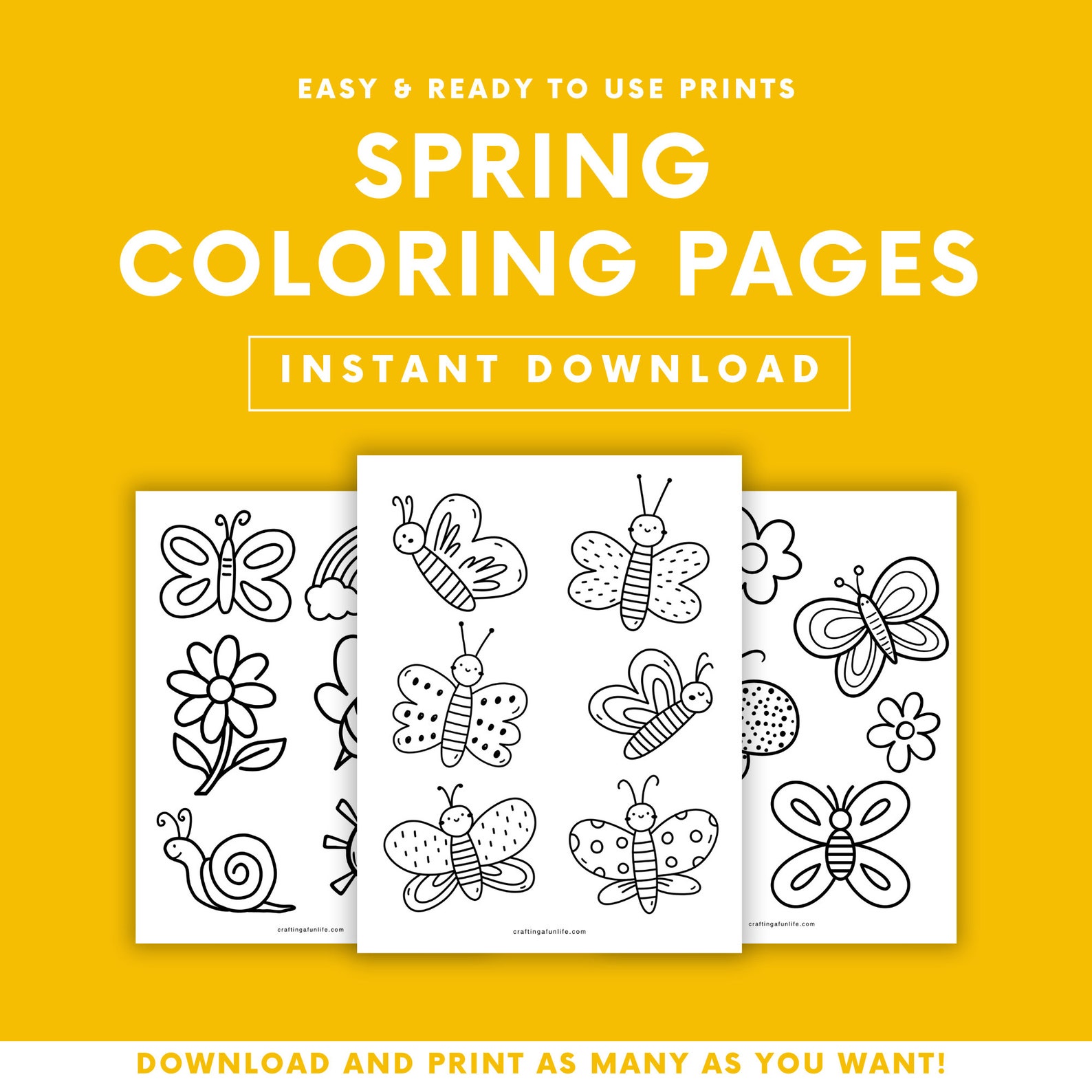 Spring Coloring Pages for Kids, Spring Activity for Kids, Toddlers ...