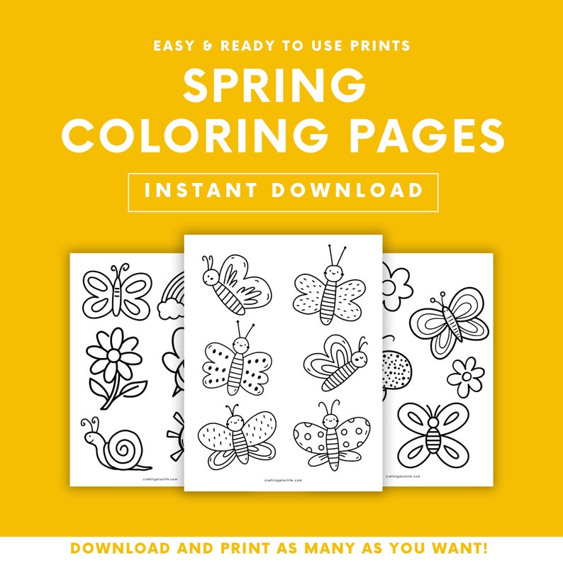 Spring Coloring Pages for Kids, Spring Activity for Kids, Toddlers ...
