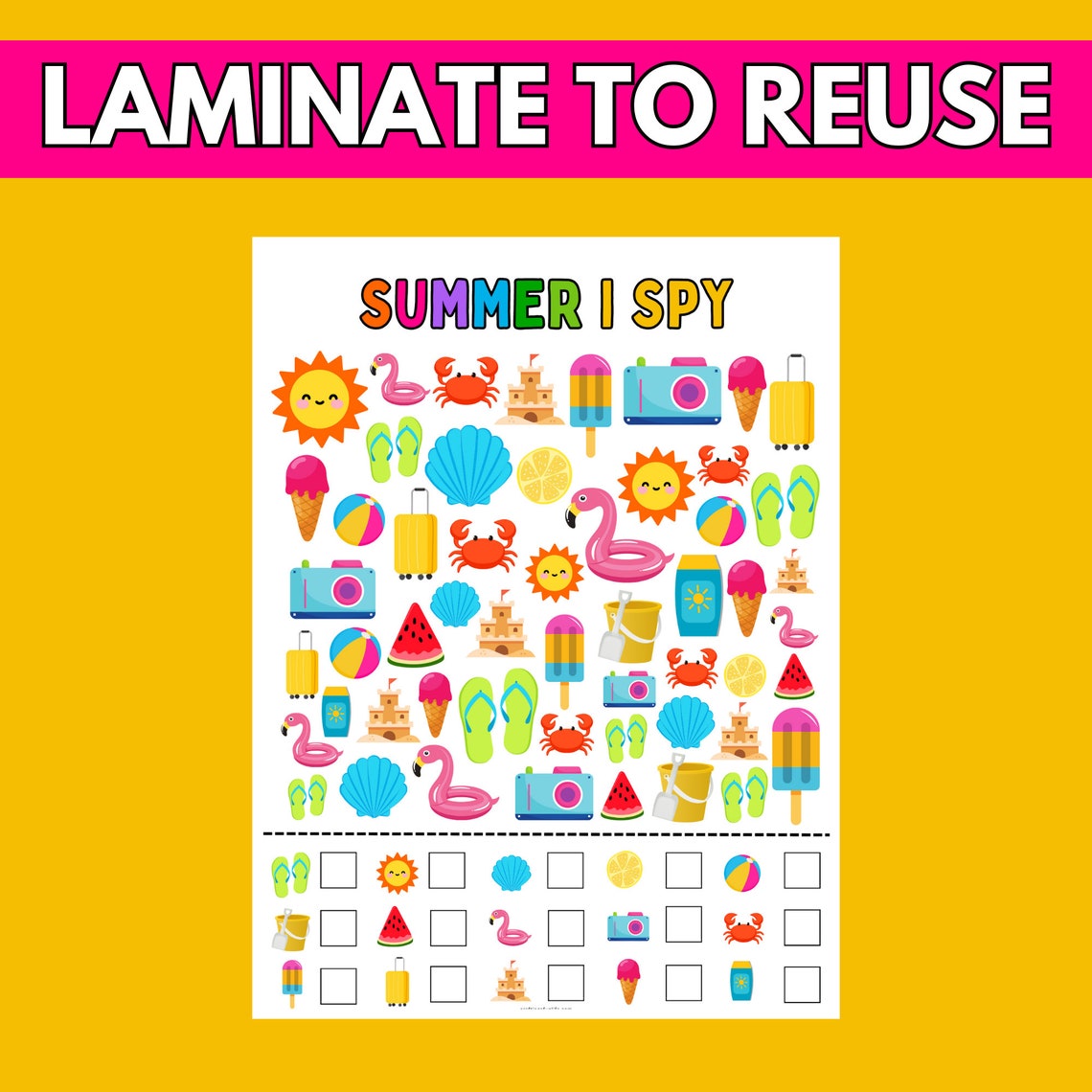 Summer I Spy Activity for Kids, Look and Find Activity for Kids, Kids ...