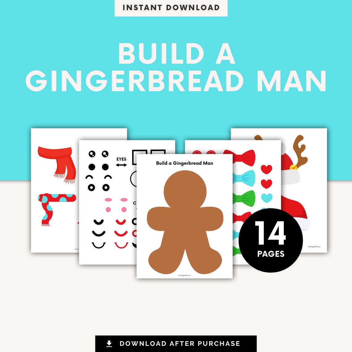 Build a Gingerbread Man, Christmas Activity, Busy Book Printable ...