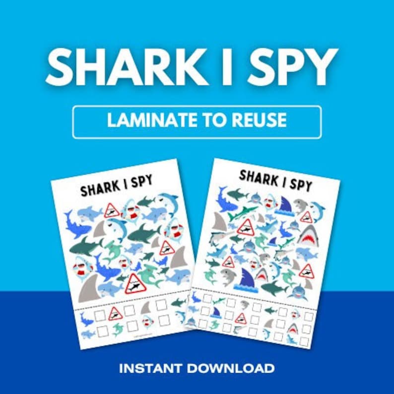 Shark I Spy Game, Shark Games for Kids, Shark Party Games, Shark Party ...