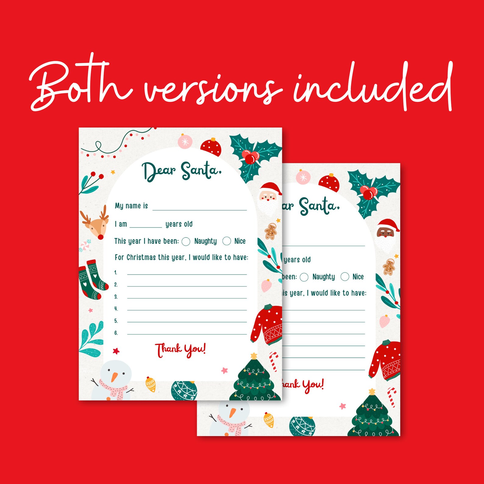 Dear Santa Letter for Kids, Letter to Santa Printable, North Pole ...