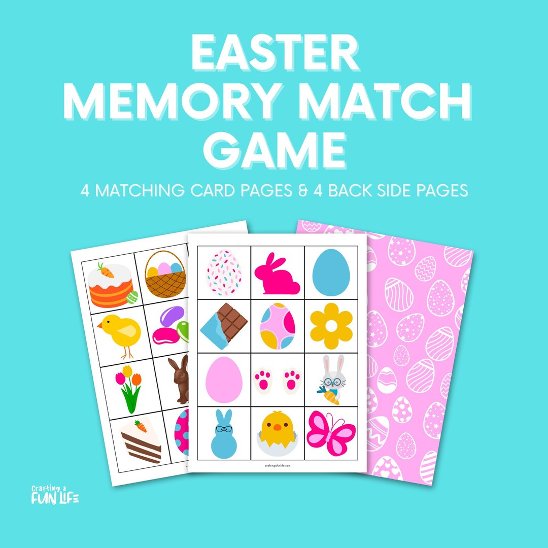 Easter Memory Match Game for Kids, Printable Easter Games, Classroom ...