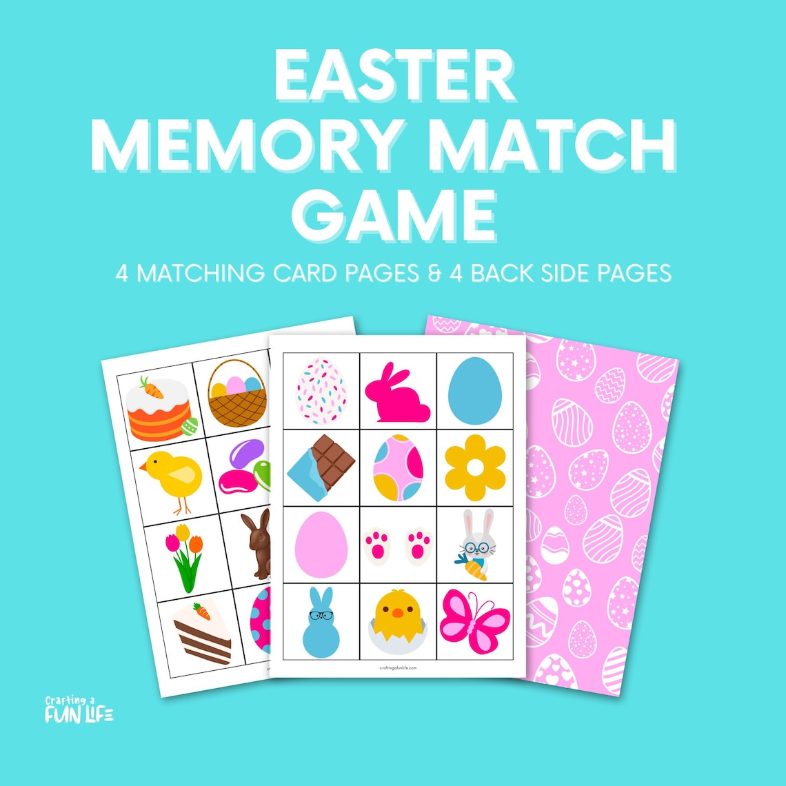 Easter Memory Match Game For Kids Printable Easter Games Classroom
