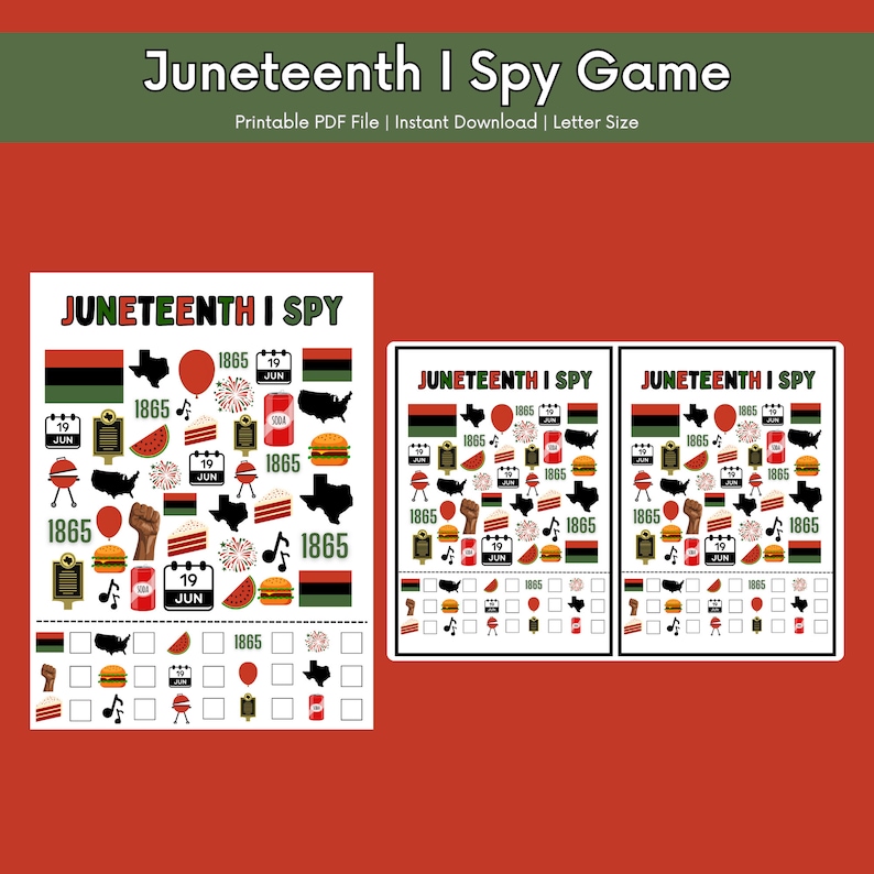 Juneteenth I Spy Game, Seek and Find, Juneteenth Printable Activity for ...