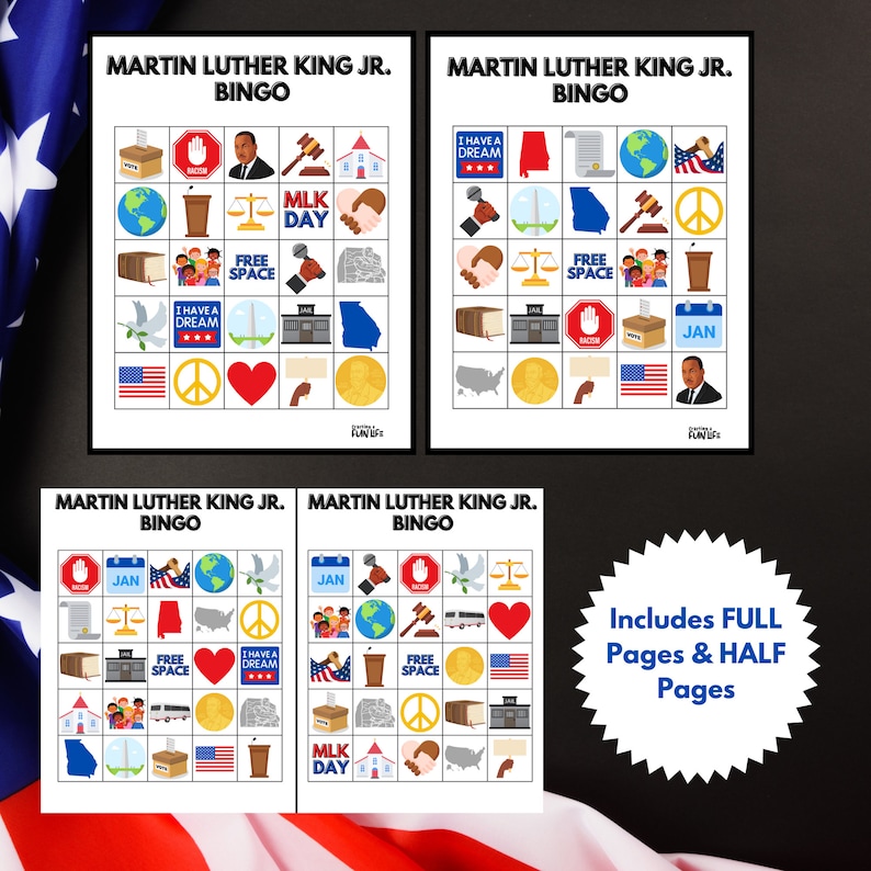 Martin Luther King Jr. Bingo, Martin Luther King Activity, Martin ...