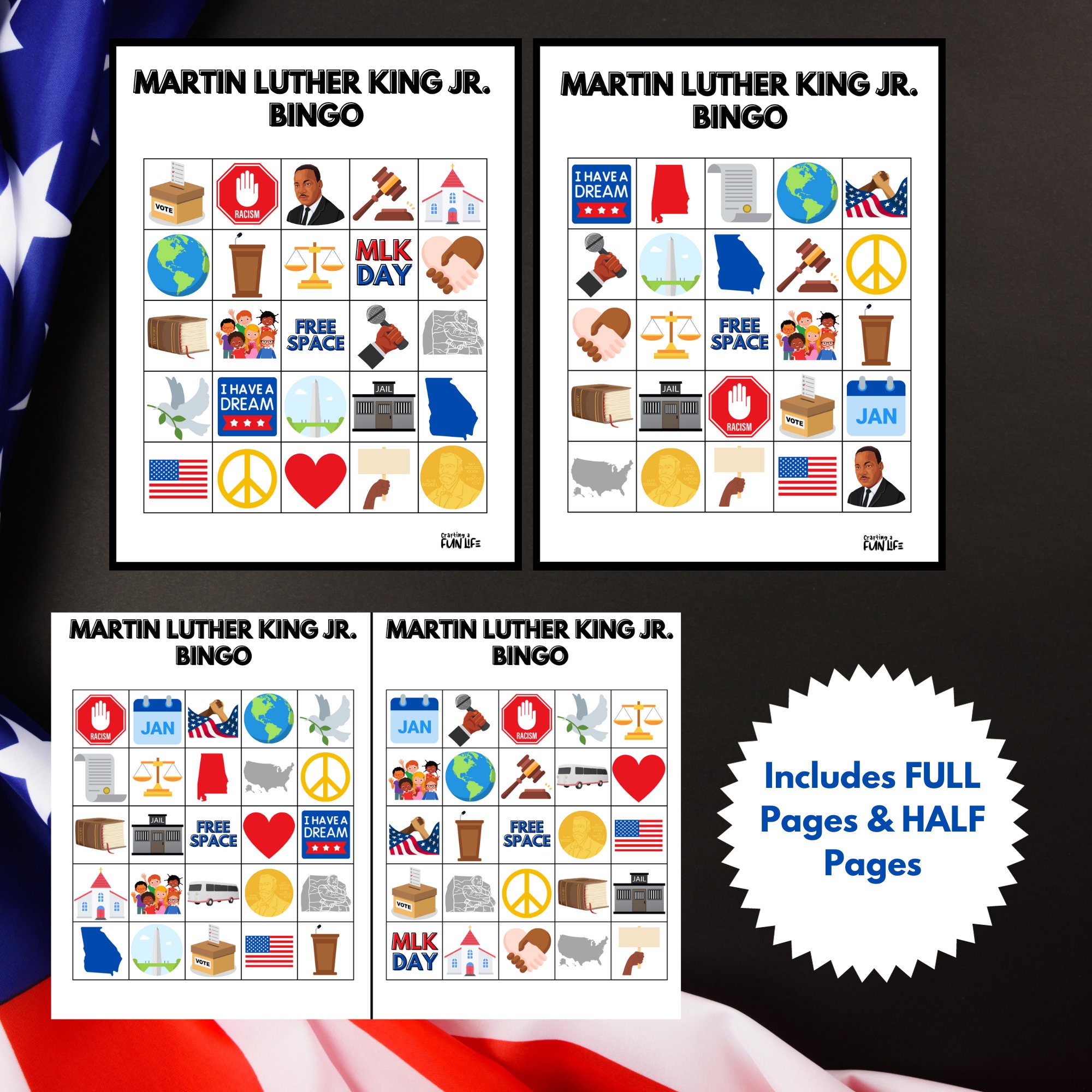 Martin Luther King Jr. Bingo, Martin Luther King Activity, Martin ...