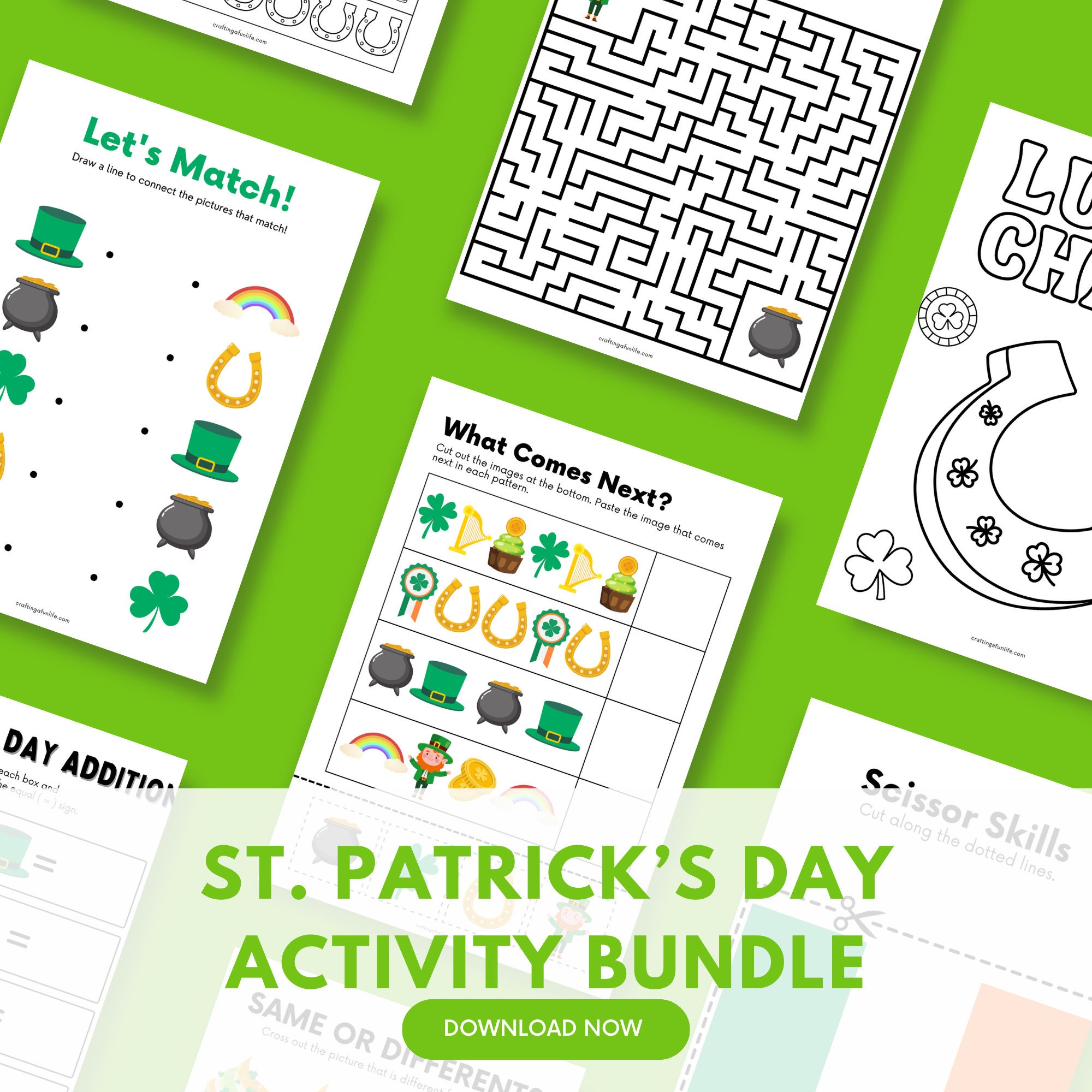 St. Patrick's Day Activity Bundle for Kids, Kid Games, St. Patrick's ...