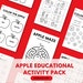 Apple Activity Pack for Kids, Printable Apple Worksheets, Apple ...