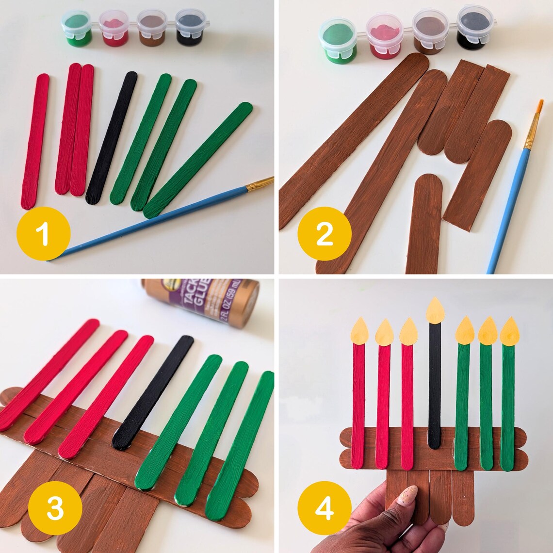 Popsicle Stick Kinara Craft Kit, Kwanzaa Activity for Kids - Etsy