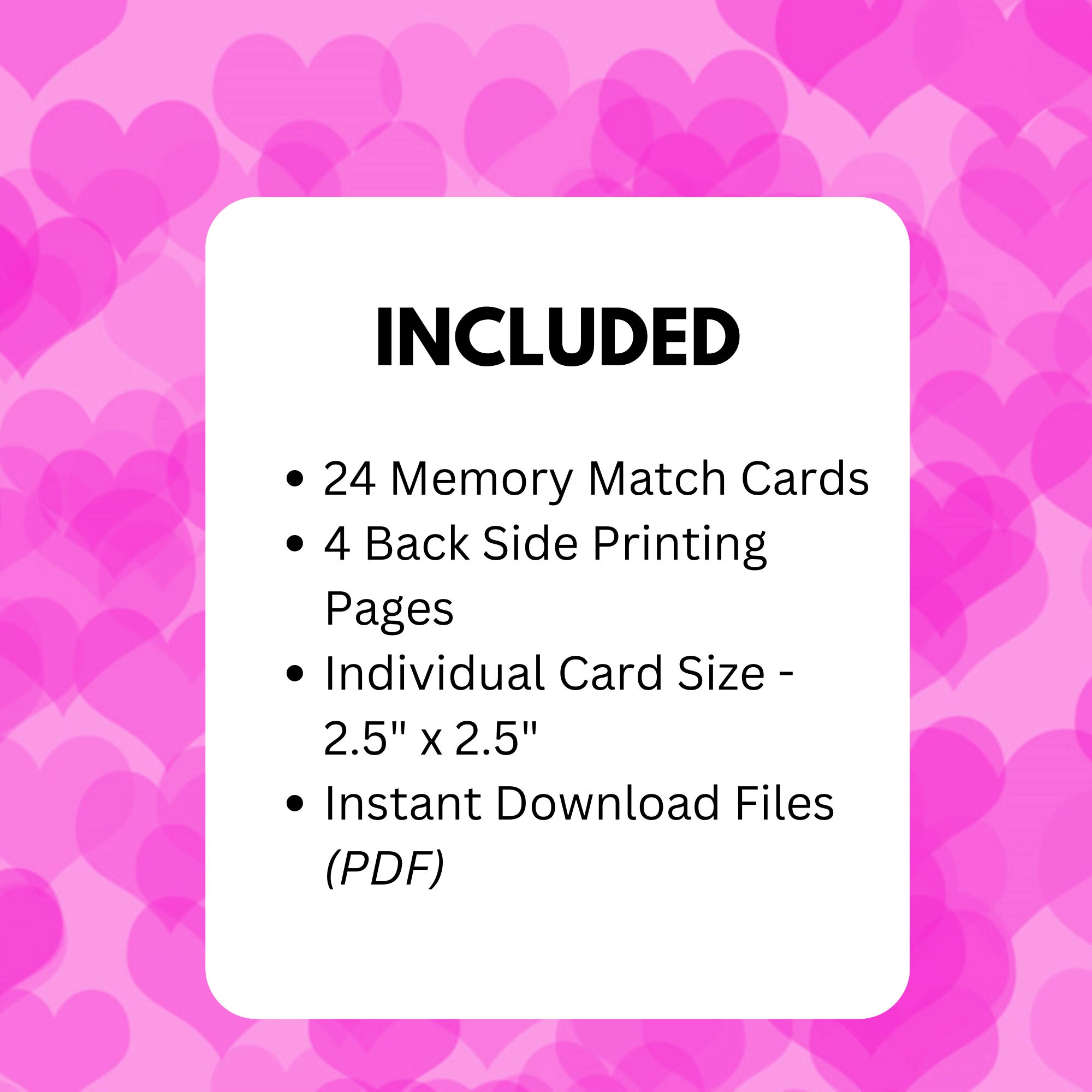 Valentine's Day Memory Match Game for Kids, Printable Valentine's Day ...