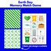 Earth Day Memory Match Game for Kids, Printable Earth Day Games, Earth ...
