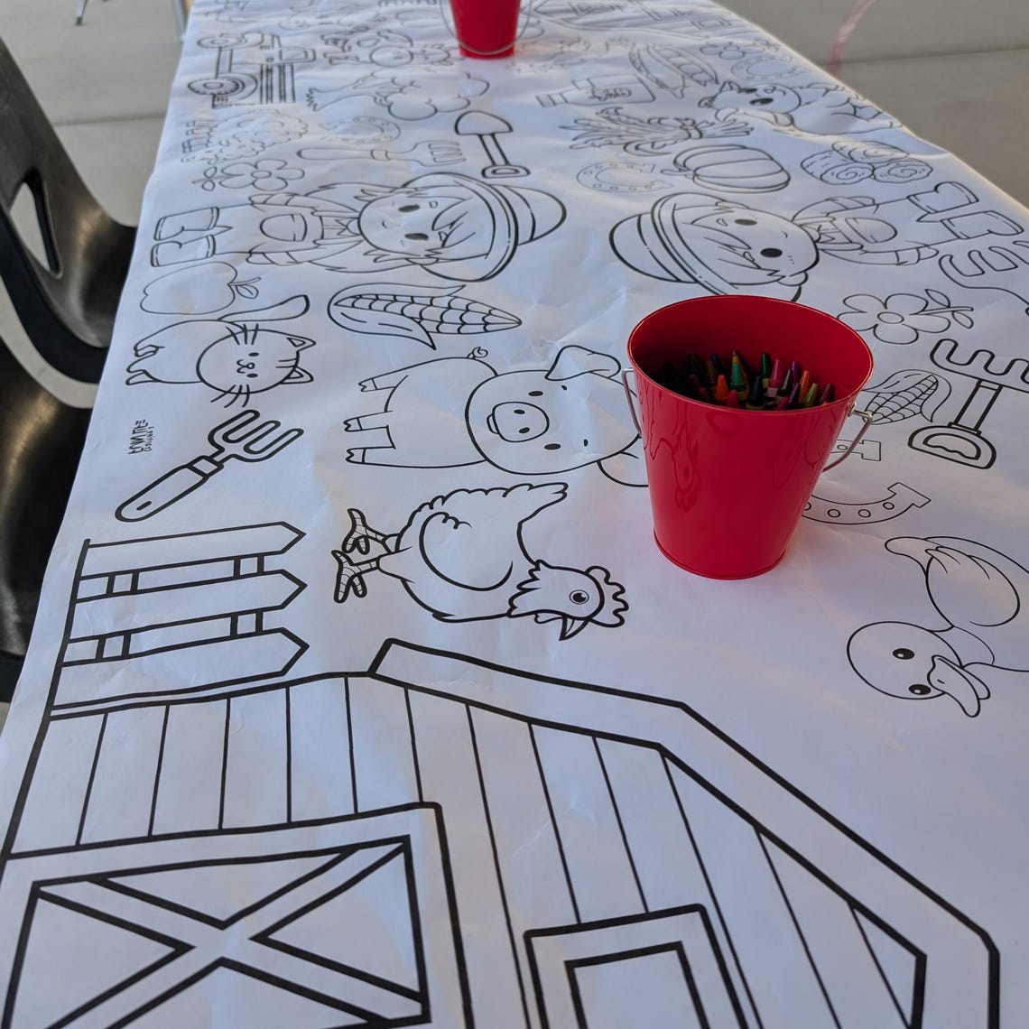 Farm Themed Kids' Table Cover Coloring Sheet, Printable Tablecloth for ...