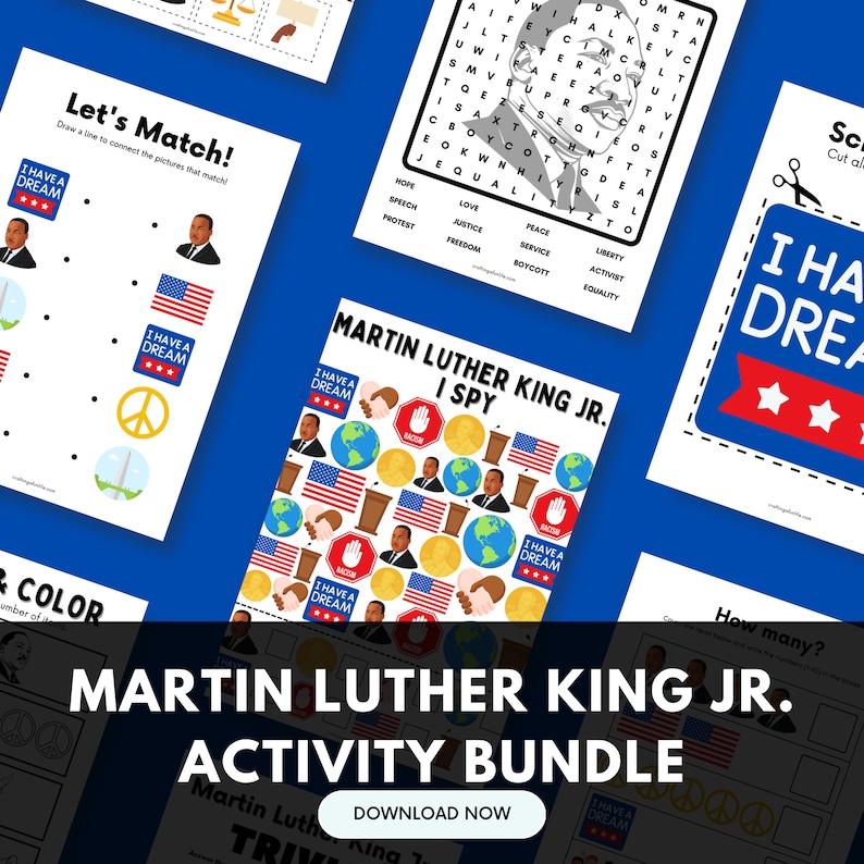Martin Luther King Jr Activity Bundle, MLK Day Printable, Classroom ...