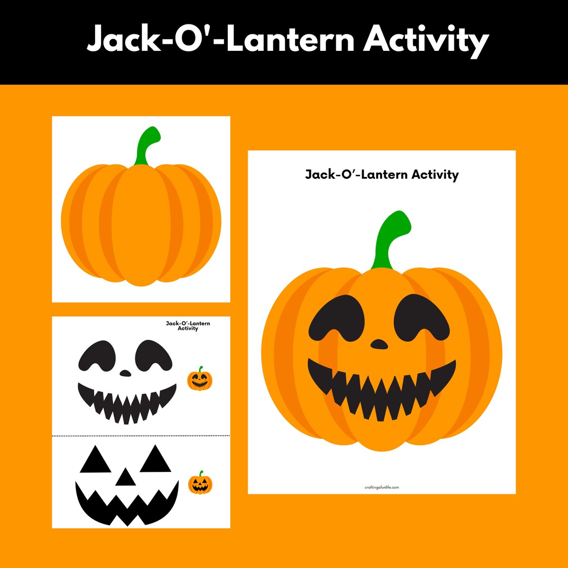 Halloween Jack-o'-lantern Activity, Pumpkin Printable, Printable ...