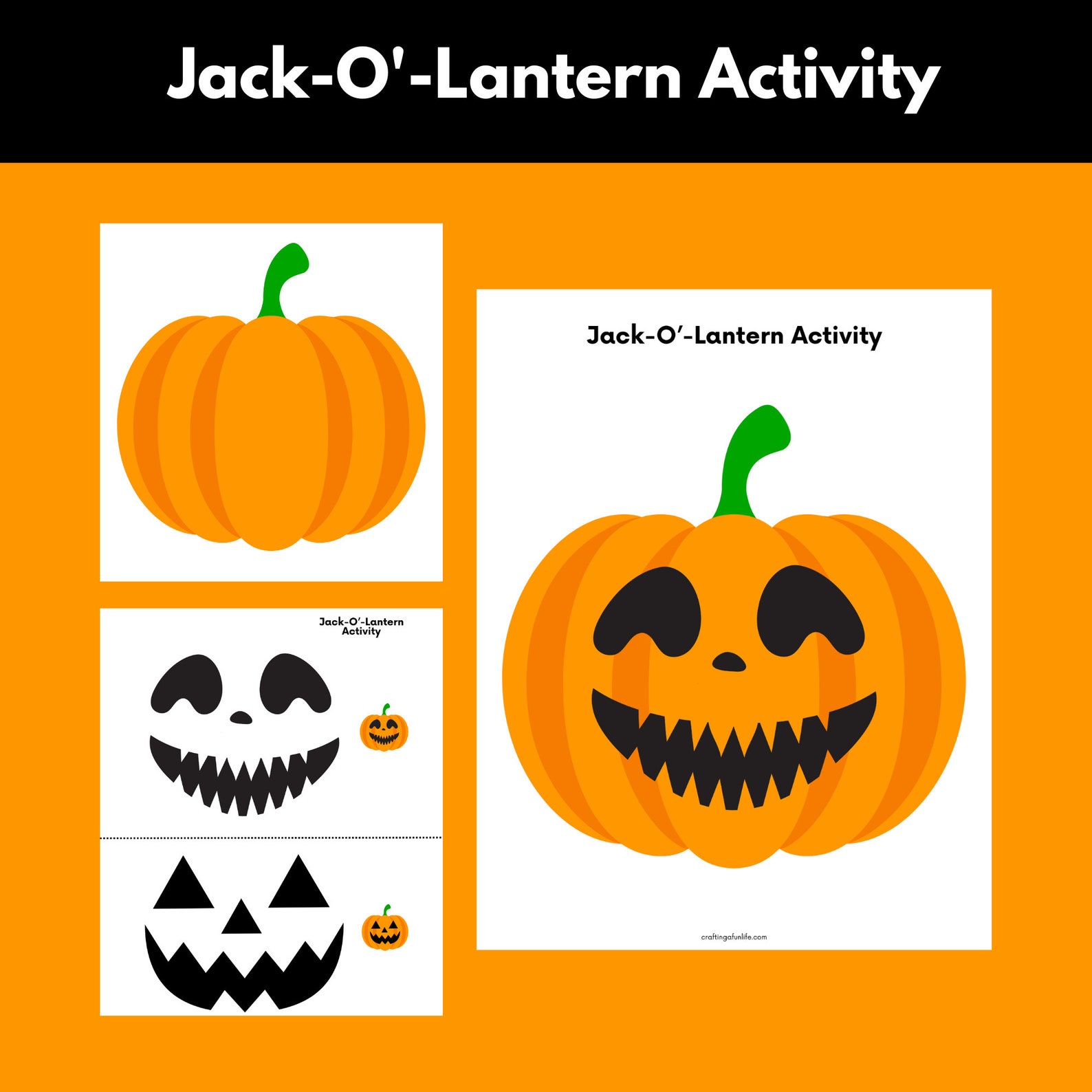 Halloween Jack-o'-lantern Activity: Printable Pumpkin Faces (PDF) - Etsy