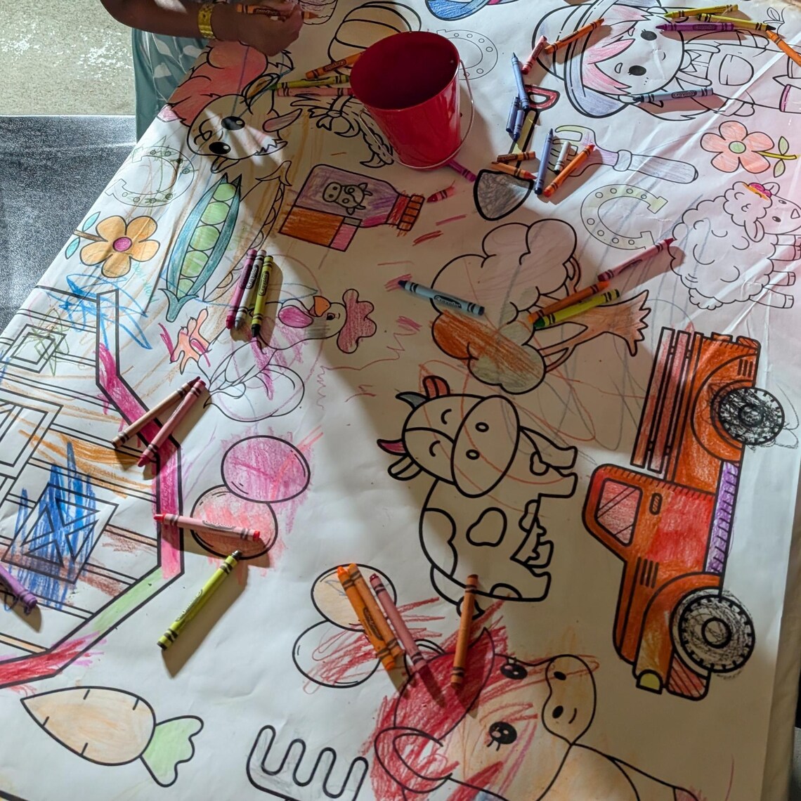 Farm Themed Kids' Table Cover Coloring Sheet, Printable Tablecloth for ...