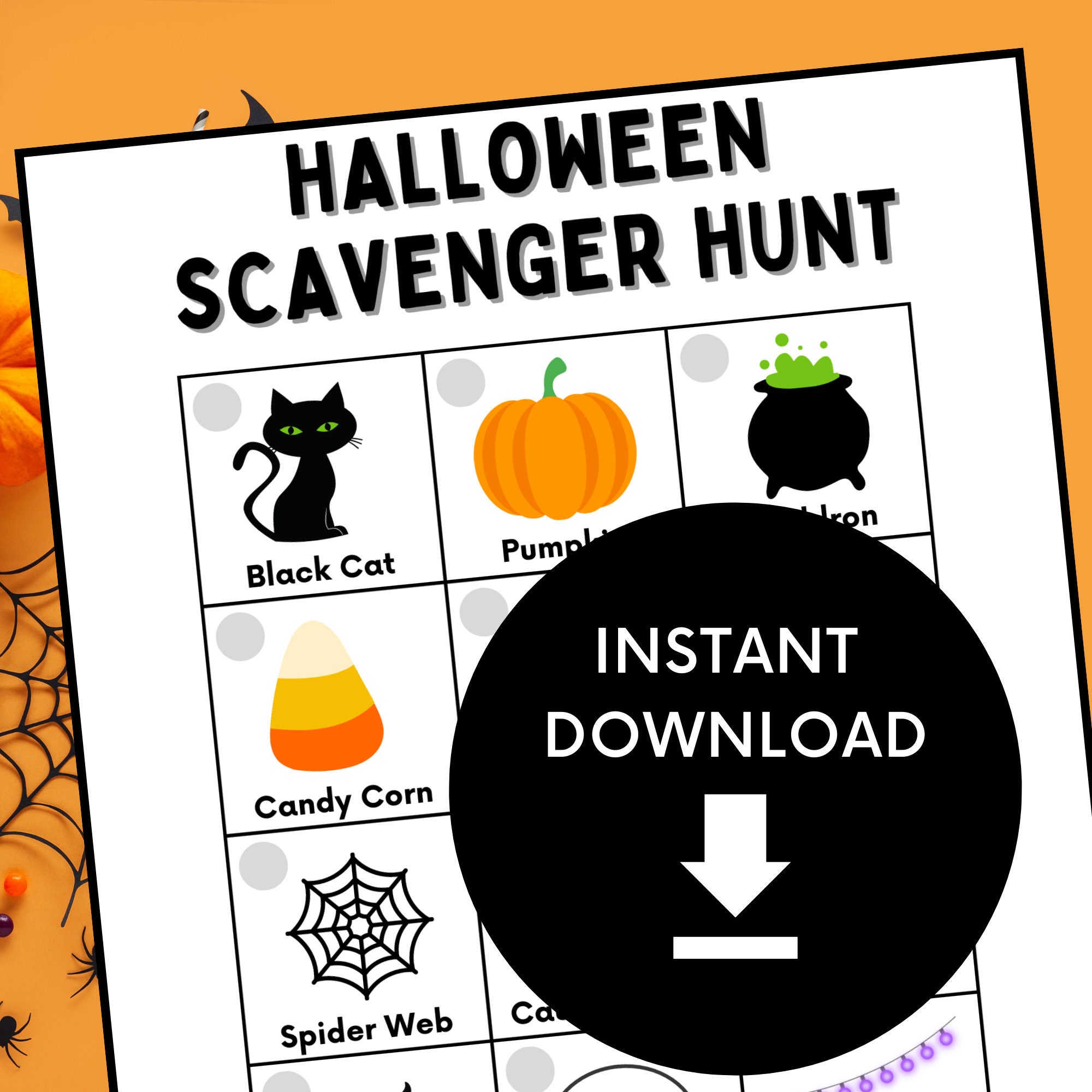 Halloween Scavenger Hunt for Kids, Halloween Party, Printable ...
