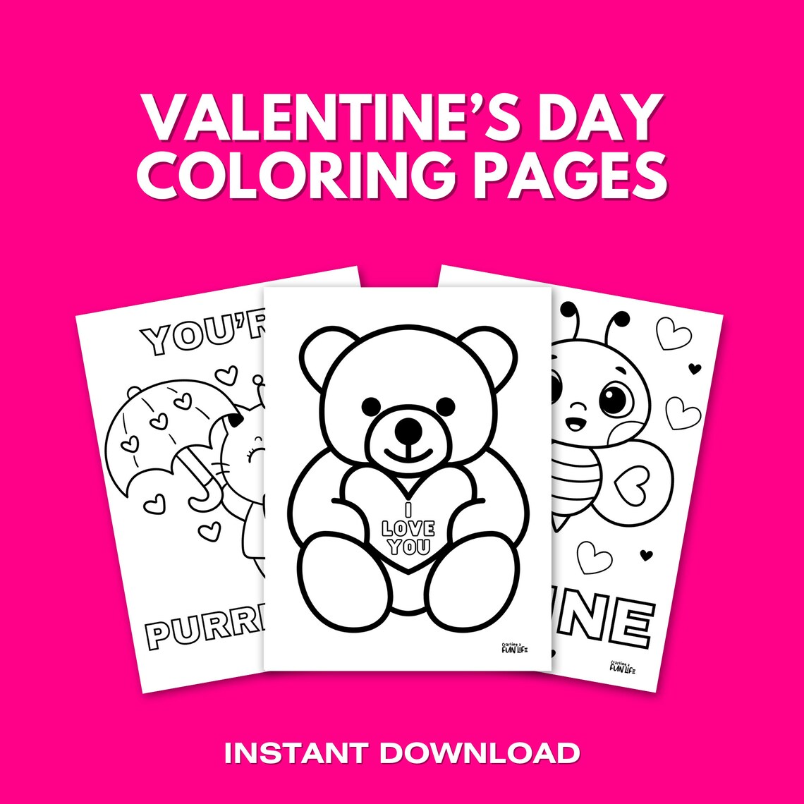 Valentine’s Day Coloring Pages for Kids, Kid’s Coloring Pages, Easy ...