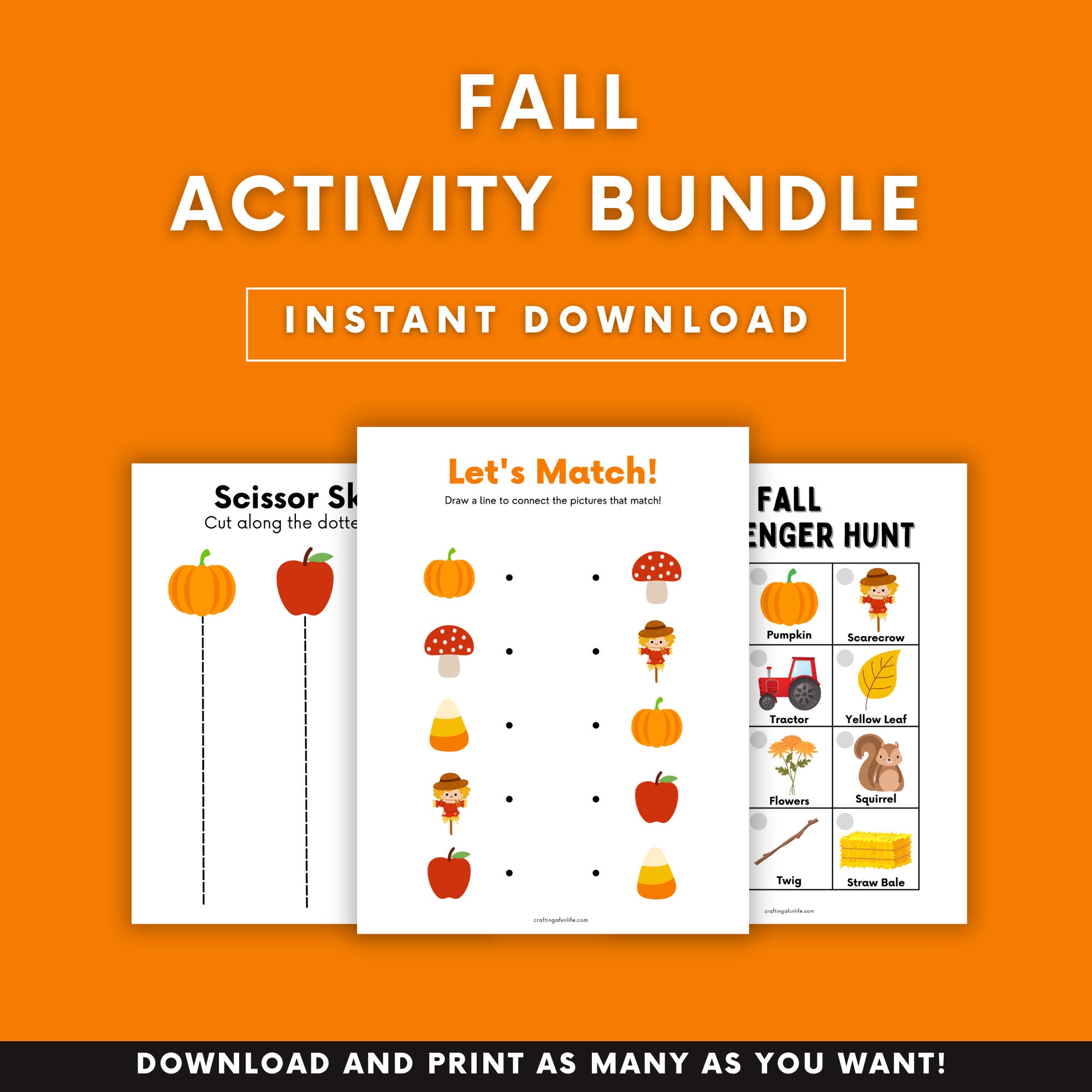 Fall Activity Bundle for Kids, Fall Activities, Autumn Activity Sheet ...