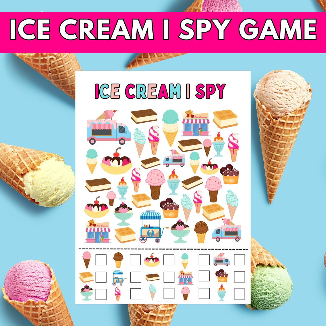Ice Cream I Spy Activity for Kids, Look and Find Activities, Summer ...