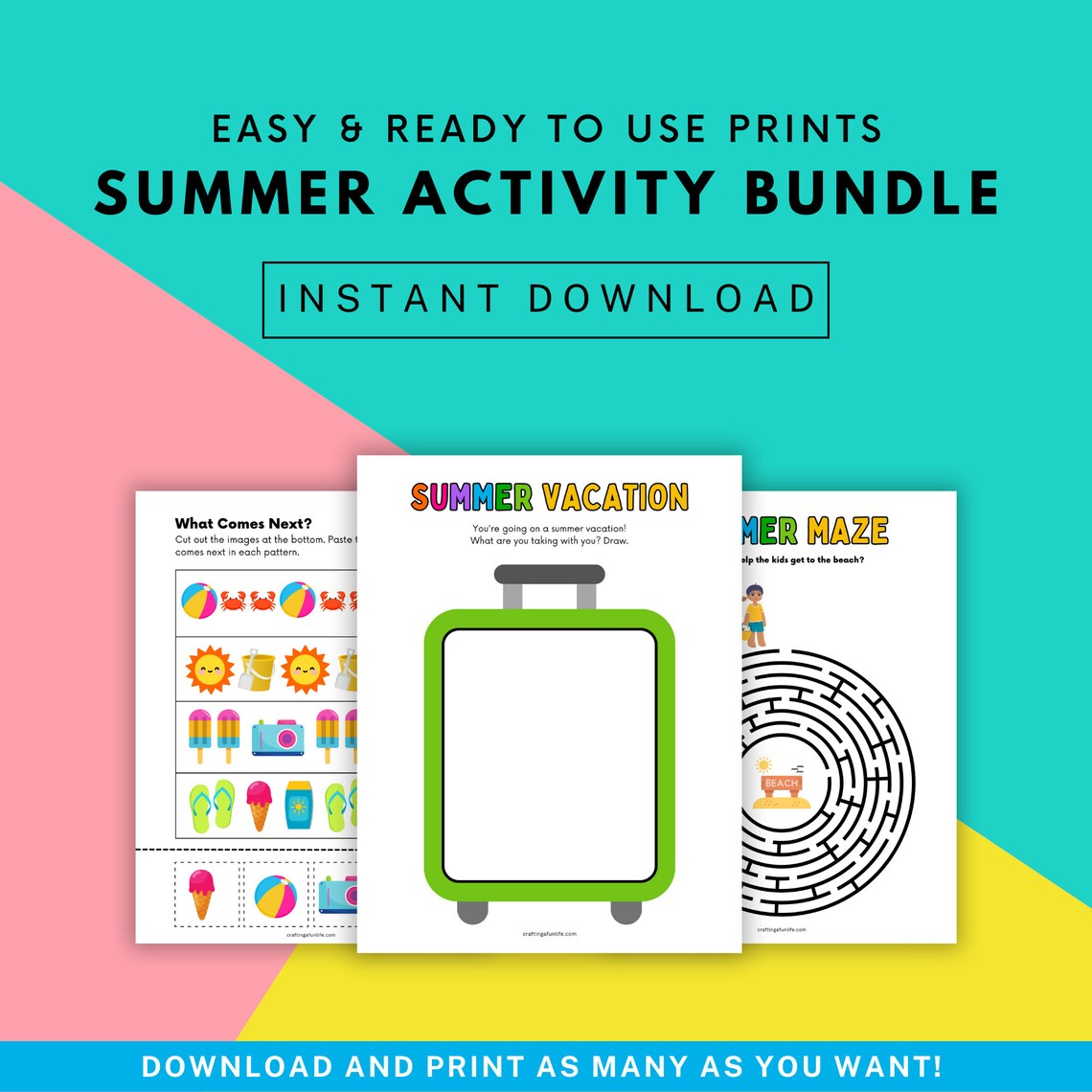 Summer Activity Bundle for Kids, Summer Activities for Kids, Printable ...