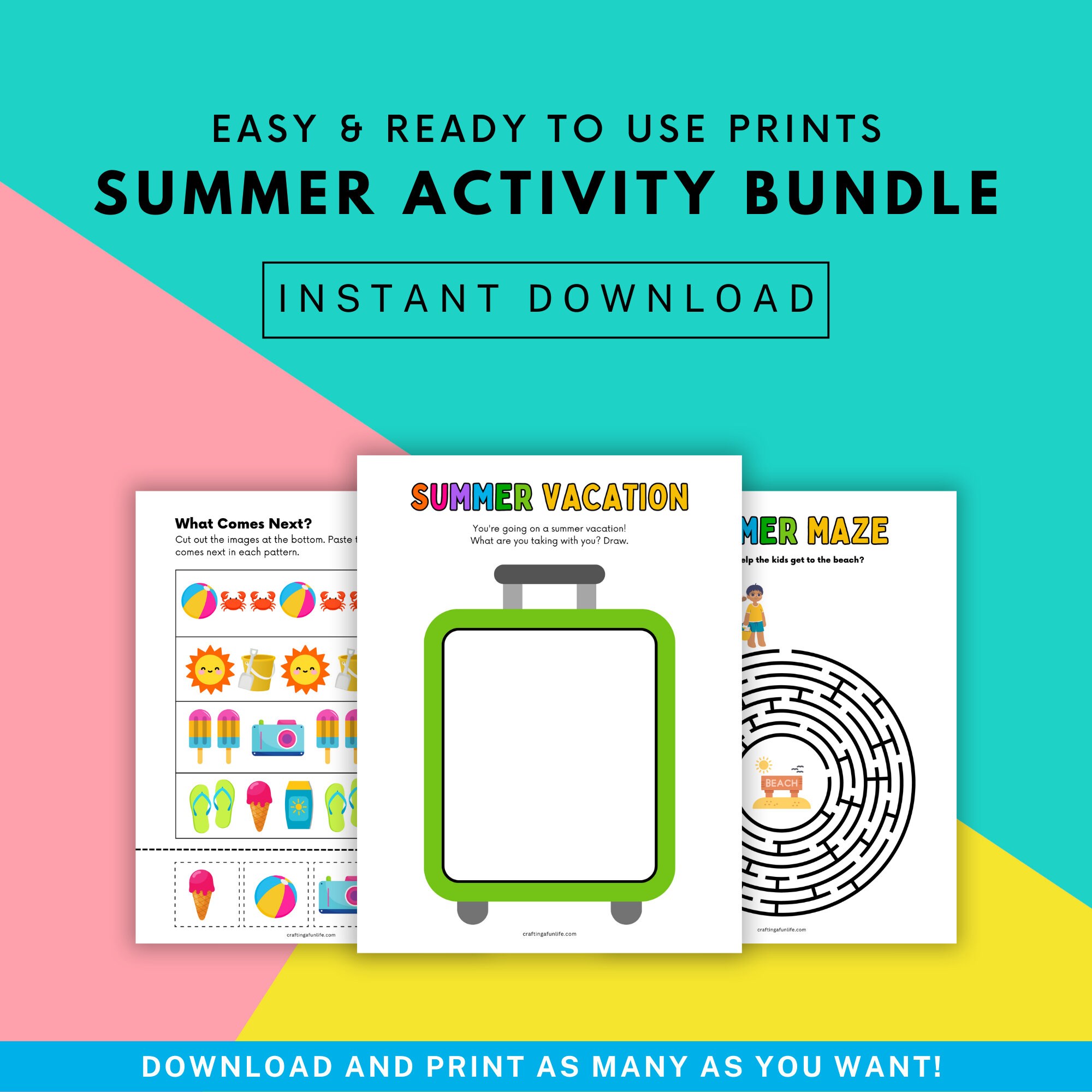 Summer Activity Bundle for Kids, Summer Activities for Kids, Printable ...
