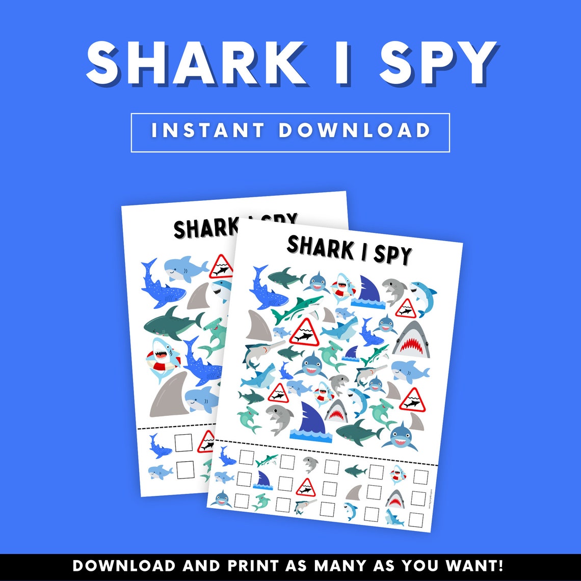 Shark I Spy Game, Shark Games for Kids, Shark Party Games, Shark Party ...