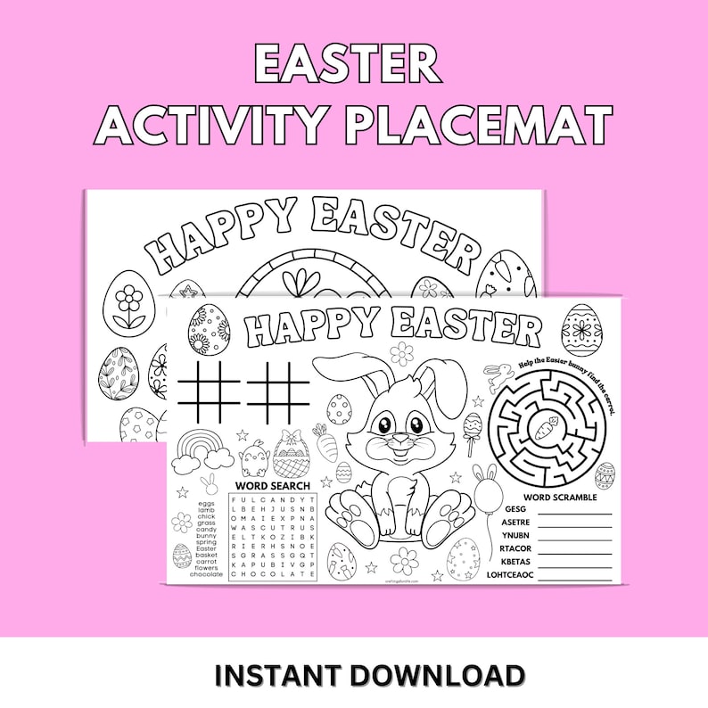 Easter Activity Bundle for Kids, Kid Games, Easter Coloring Pages, I ...
