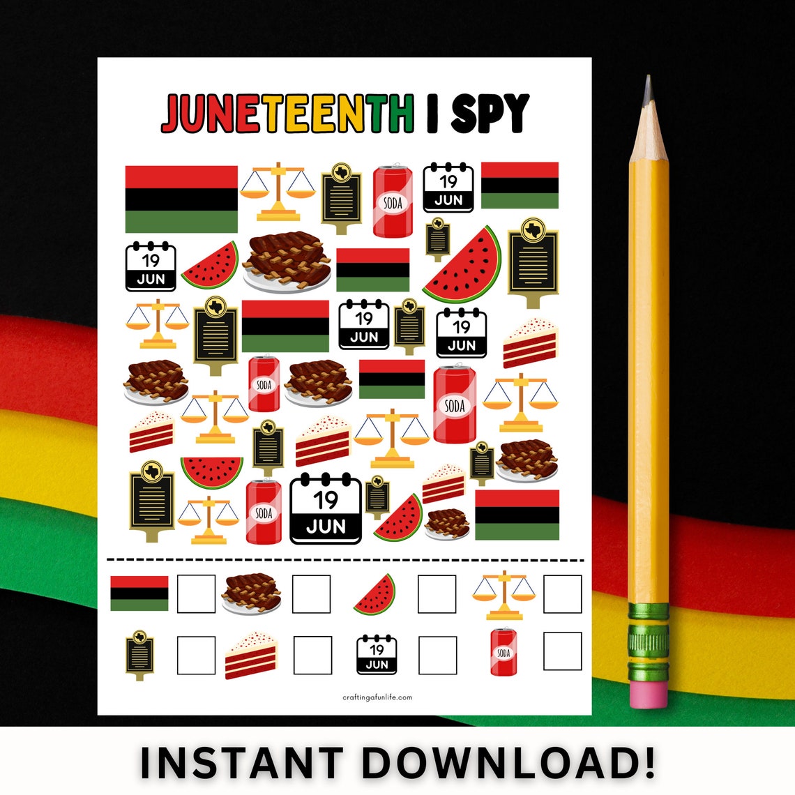 Juneteenth I Spy Activity Sheets for Kids, Kids Juneteenth Printable ...
