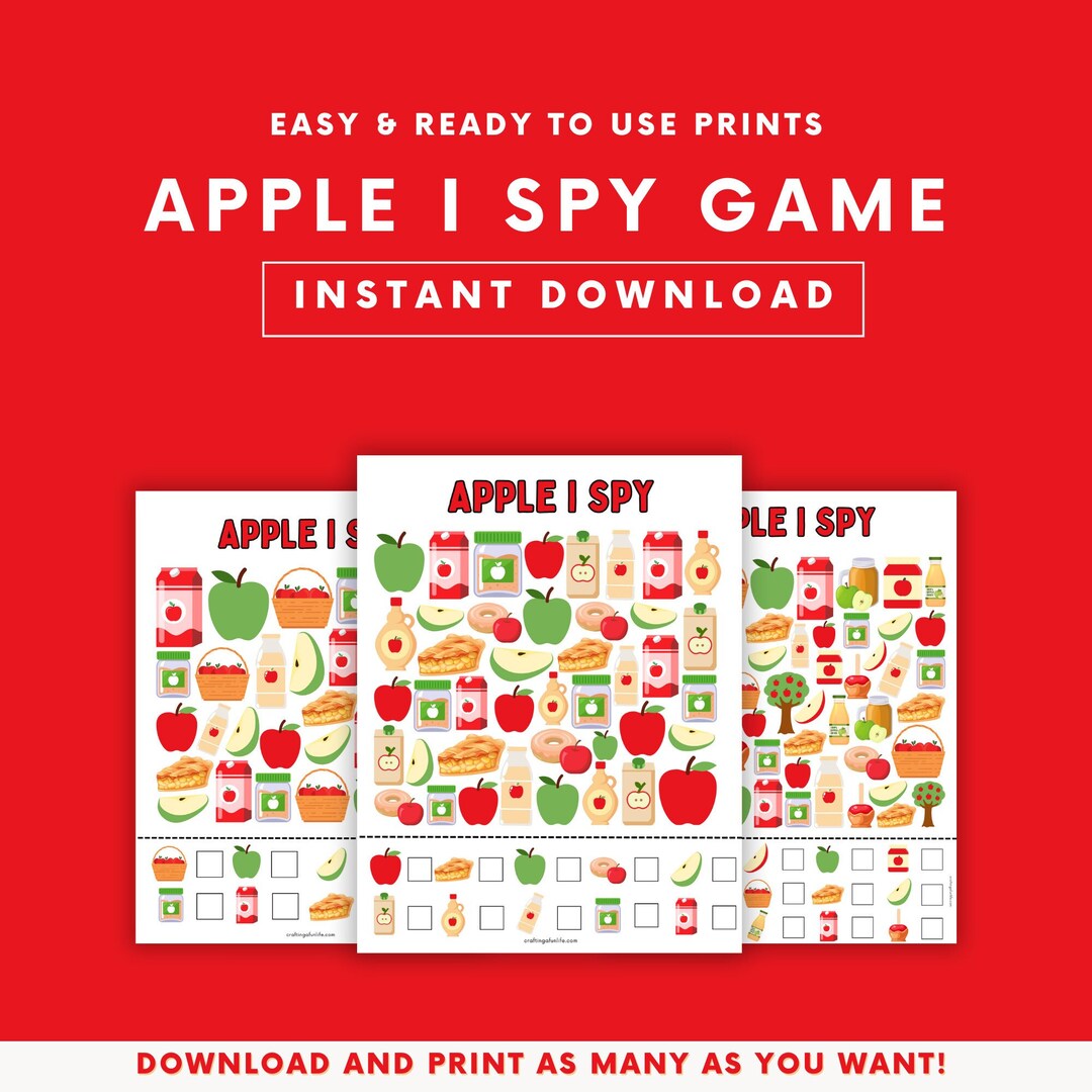Apple I Spy Game for Kids, Autumn Seek and Find, Fall I Spy Game, Fall ...