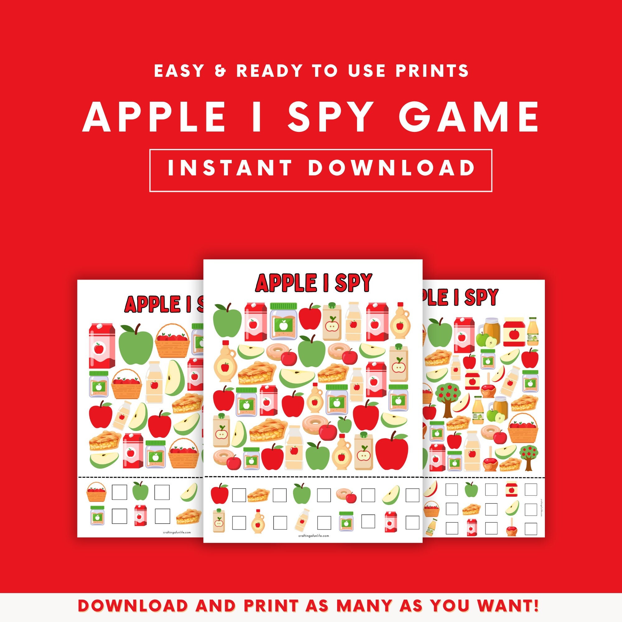 Apple I Spy Game for Kids, Autumn Seek and Find, Fall I Spy Game, Fall ...
