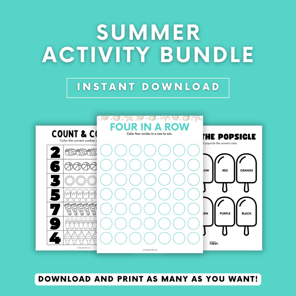 Summer Activity Bundle for Kids, Summer Activities for Kids, Printable ...