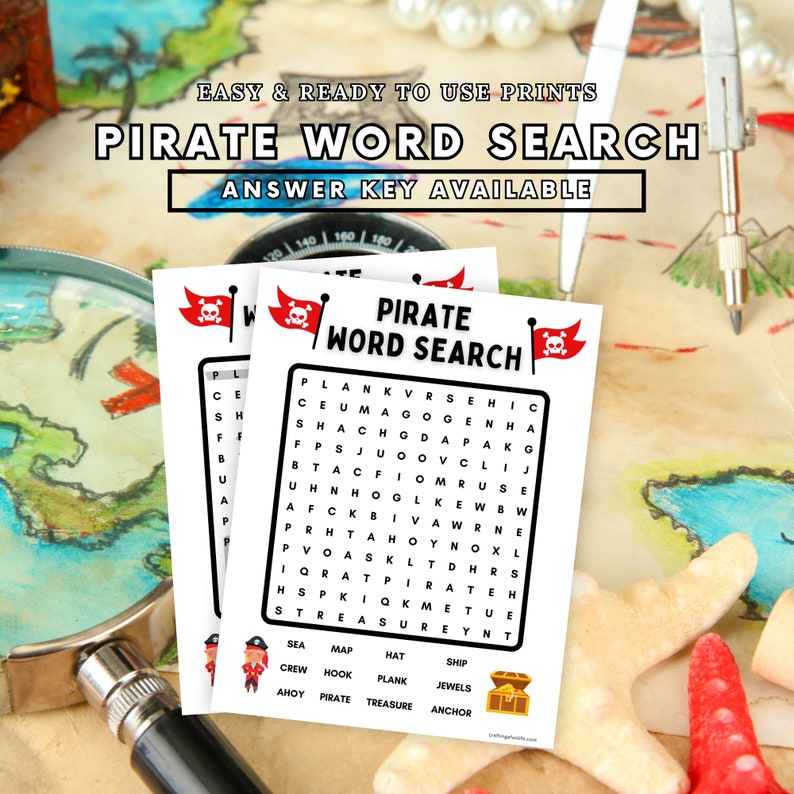 Pirate Word Search, Instant Download, Word Search Printable, Kids ...