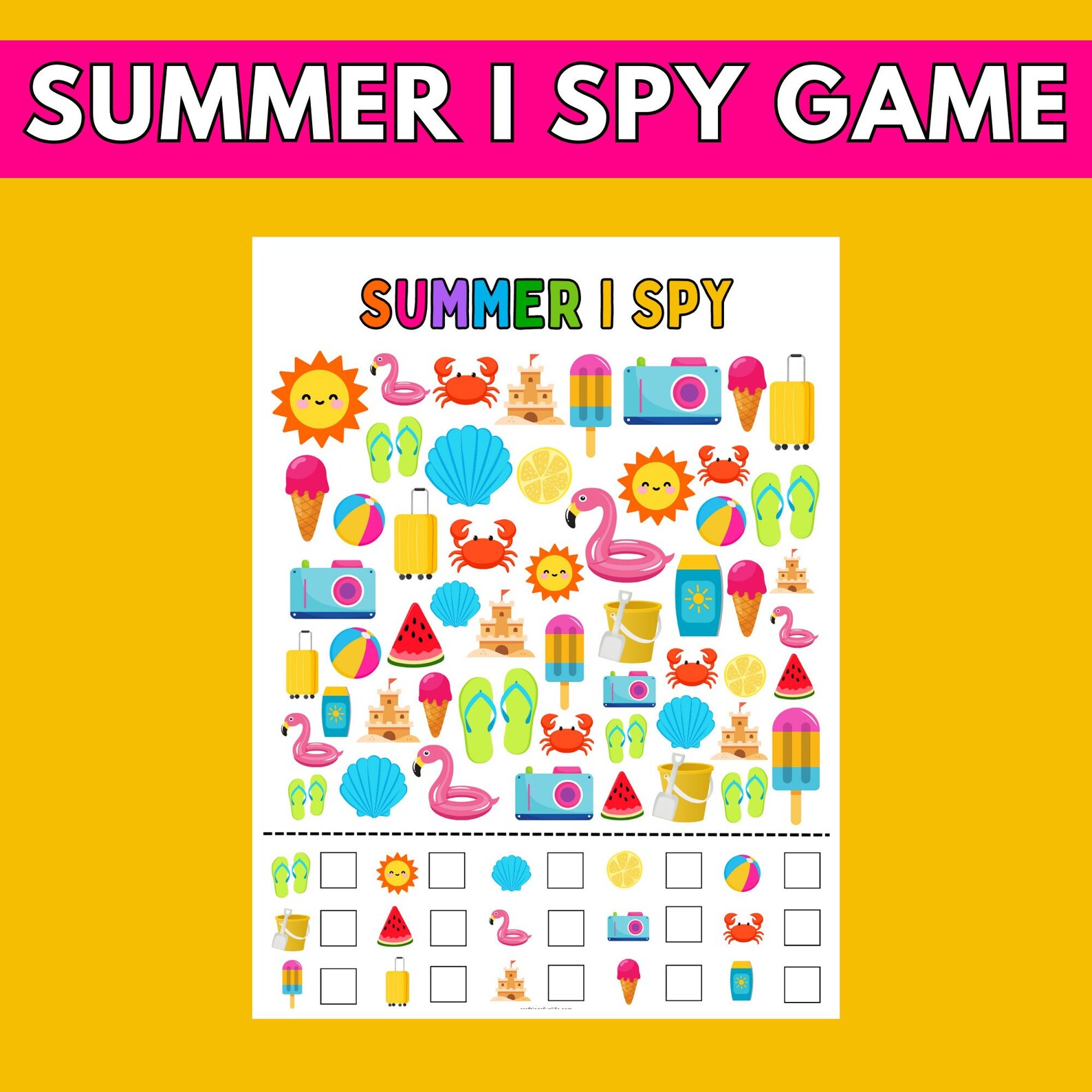 Summer I Spy Activity for Kids, Look and Find Activity for Kids, Kids ...