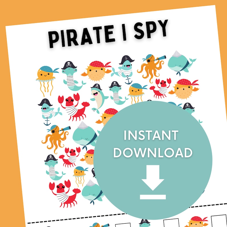 Pirate I Spy Game: Printable Kids Activity (PDF) - Etsy
