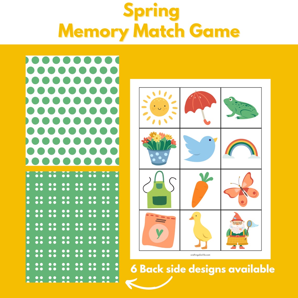Spring Memory Match Game for Kids, Printable Spring Games, Classroom ...