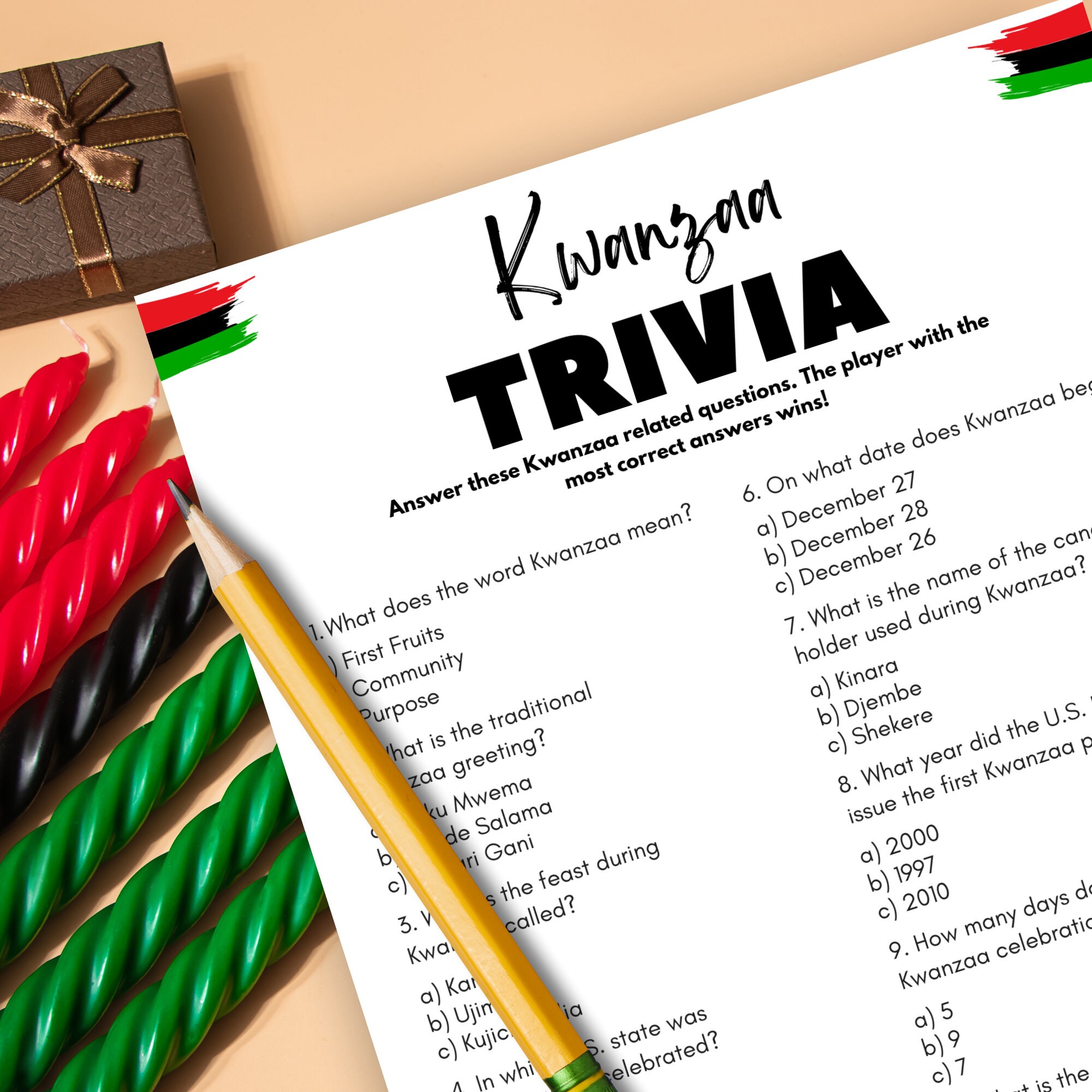 Kwanzaa Trivia Game, Kwanzaa Party Games, Kwanzaa Party, Educational ...