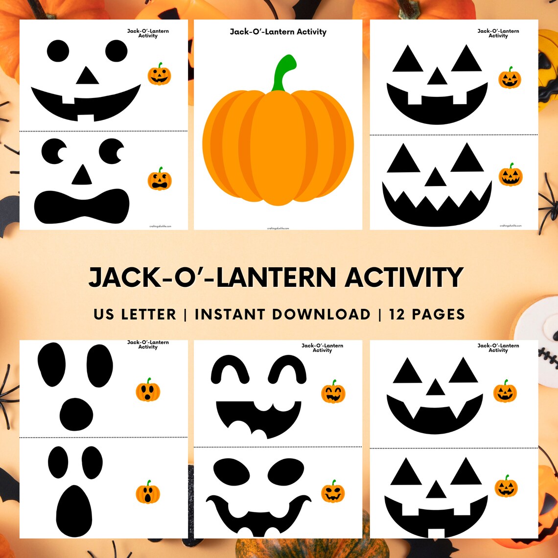 Halloween Jack-o'-lantern Activity, Pumpkin Printable, Printable ...